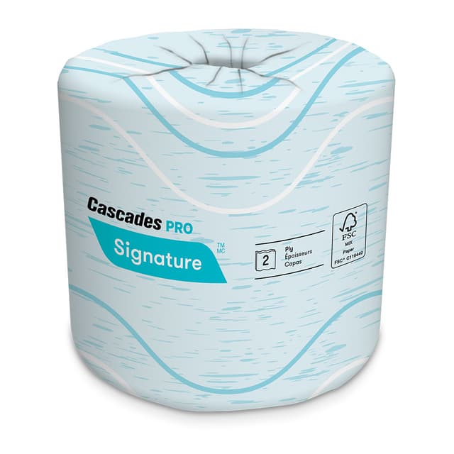 Cascades PRO Signature Standard Bath Tissue, 2-Ply, White, 400 sheets ...